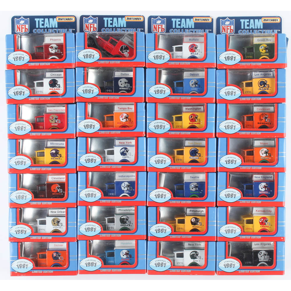 Complete set of (28) Mint 1991 Matchbox NFL Teams Cars including ...