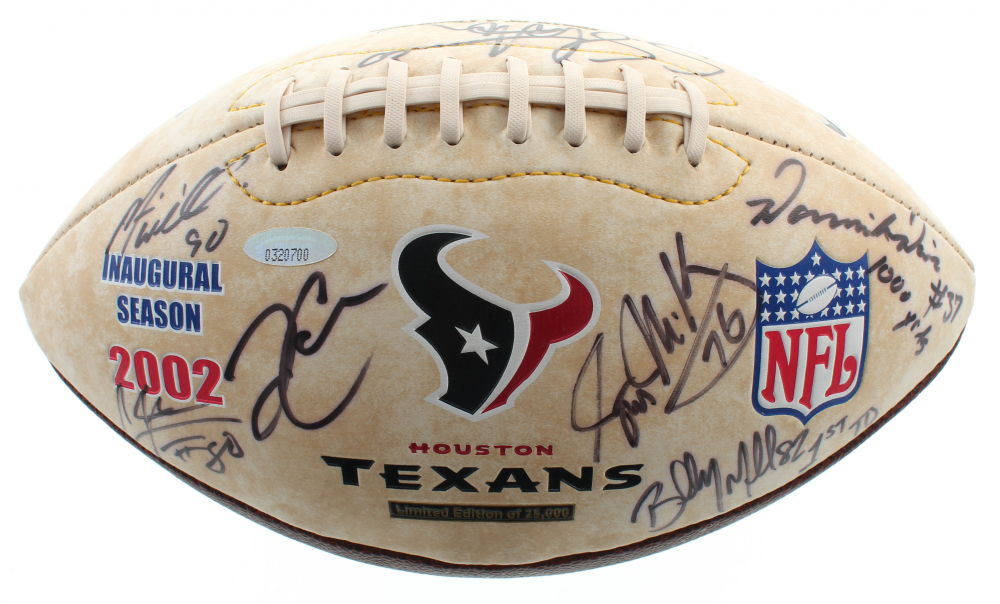 2002 Inaugral Texans Season LE Logo Football Signed By (7) With David ...