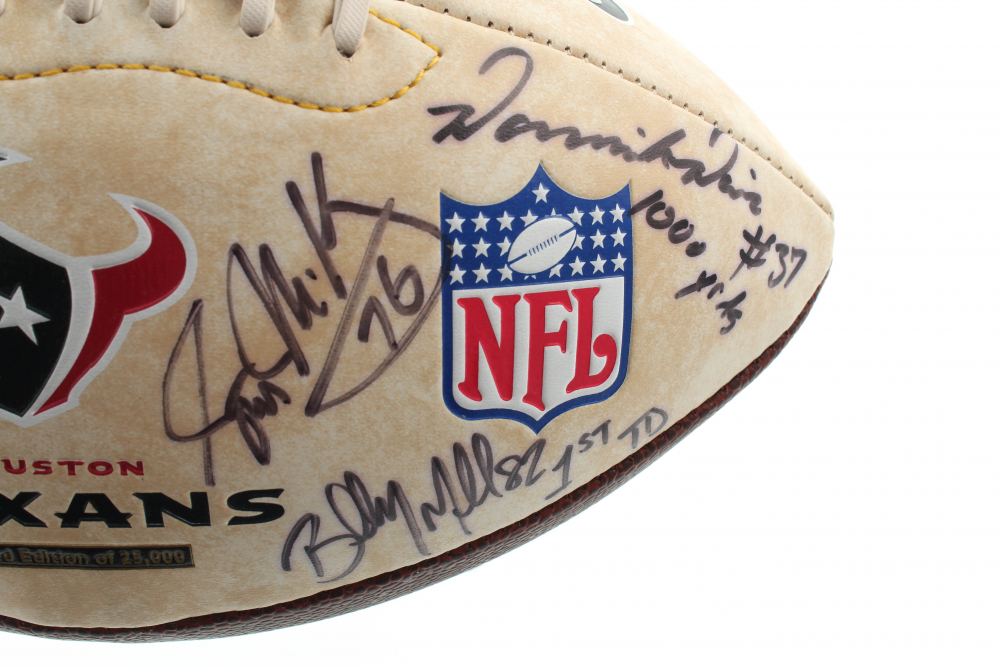 2002 Inaugral Texans Season LE Logo Football Signed By (7) With David ...