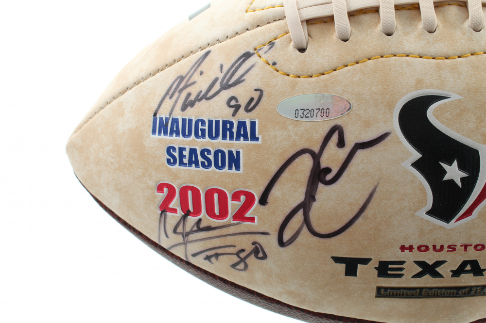2002 Inaugral Texans Season LE Logo Football Signed By (7) With David ...