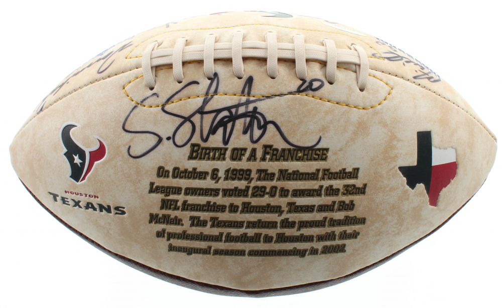 2002 Inaugral Texans Season LE Logo Football Signed By (7) With David ...