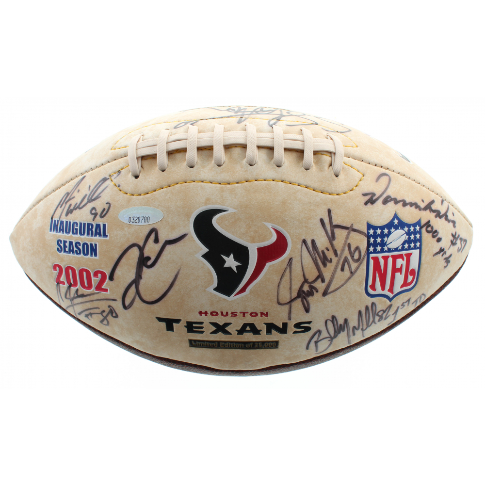 2002 Inaugral Texans Season LE Logo Football Signed By (7) With David ...