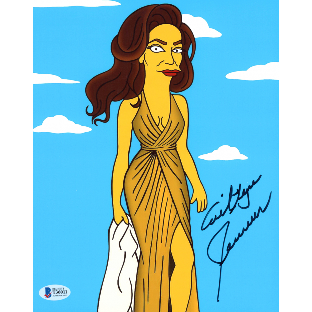 Caitlyn Jenner Signed "The Simpsons" 8x10 Photo (Beckett COA) | Pristine Auction