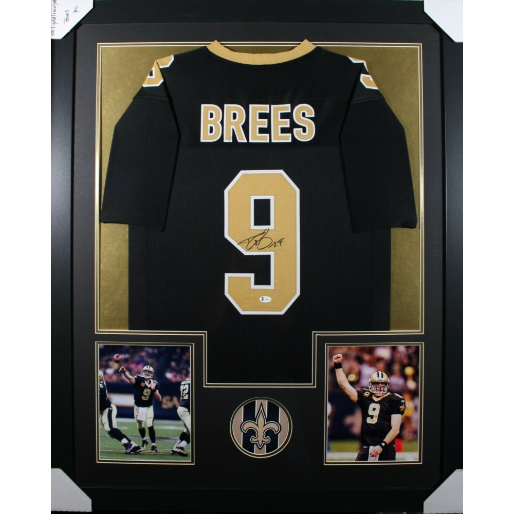 Drew Brees Signed 35x43 Custom Framed Jersey (Beckett COA) | Pristine Auction