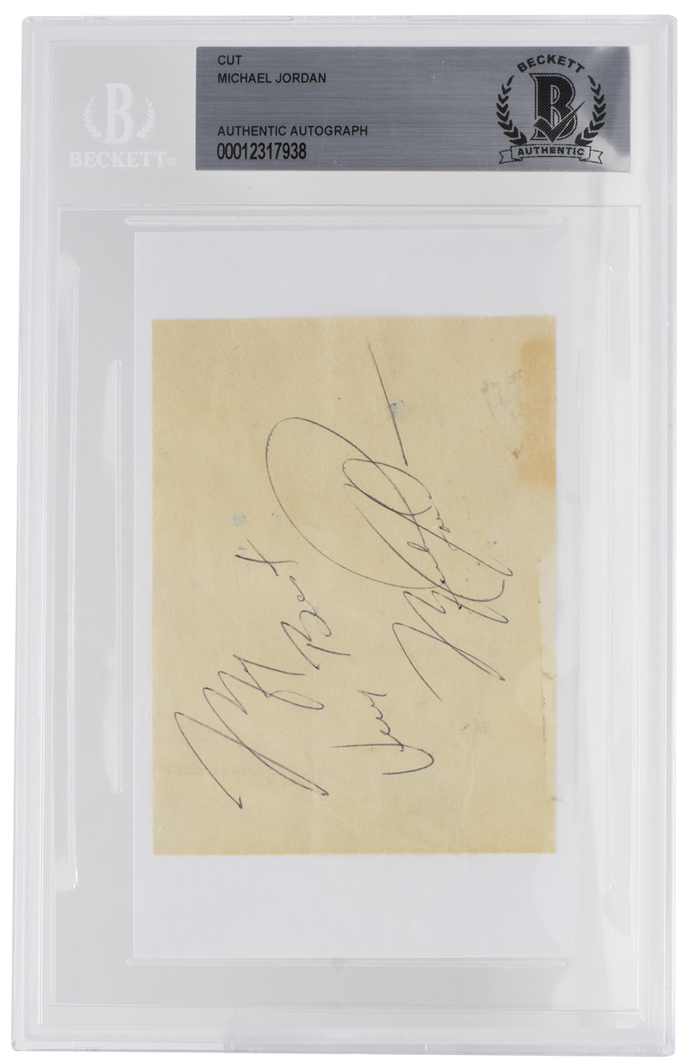 Michael Jordan Signed Cut (BAS Encapsulated) | Pristine Auction