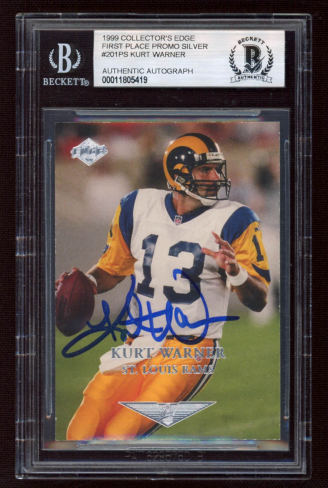 Kurt Warner Signed 1999 Collector's Edge First Place #201PS Promo ...