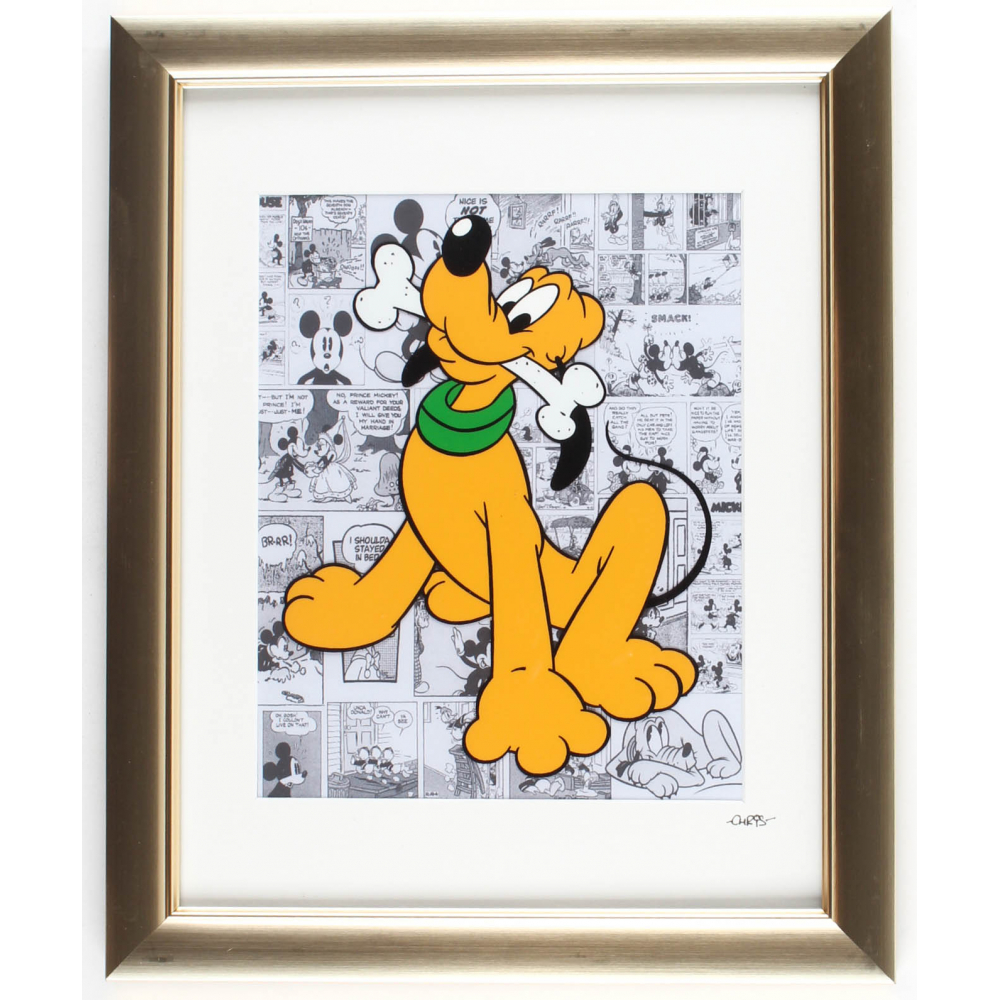 Walt Disney's "Pluto" 13x16 Custom Framed Hand-Painted Animation Cel ...