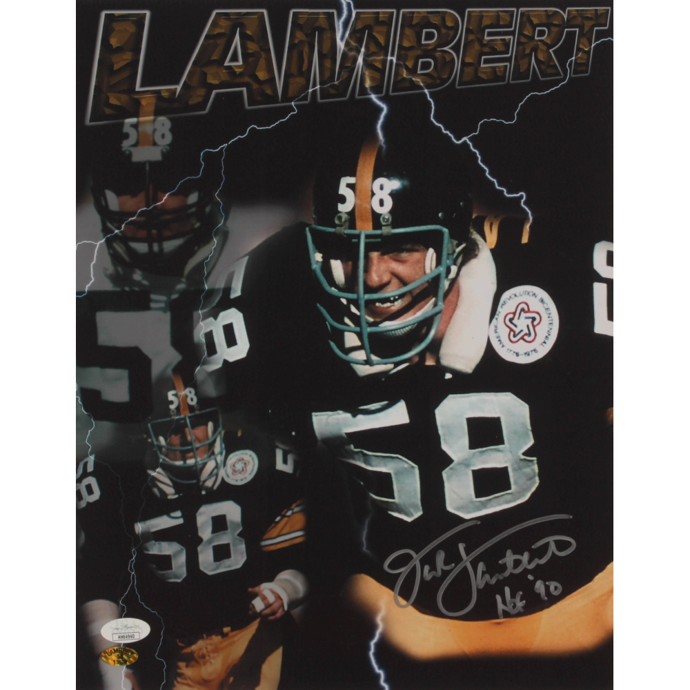 Jack Lambert Signed Steelers 11x14 Photo Inscribed "HOF '90" (JSA COA ...