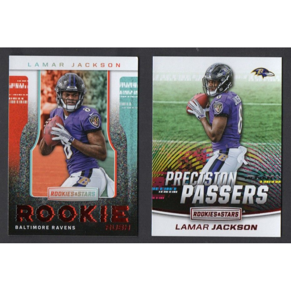 Lot of (2) Lamar Jackson Football Cards with 2018 Rookies and Stars ...