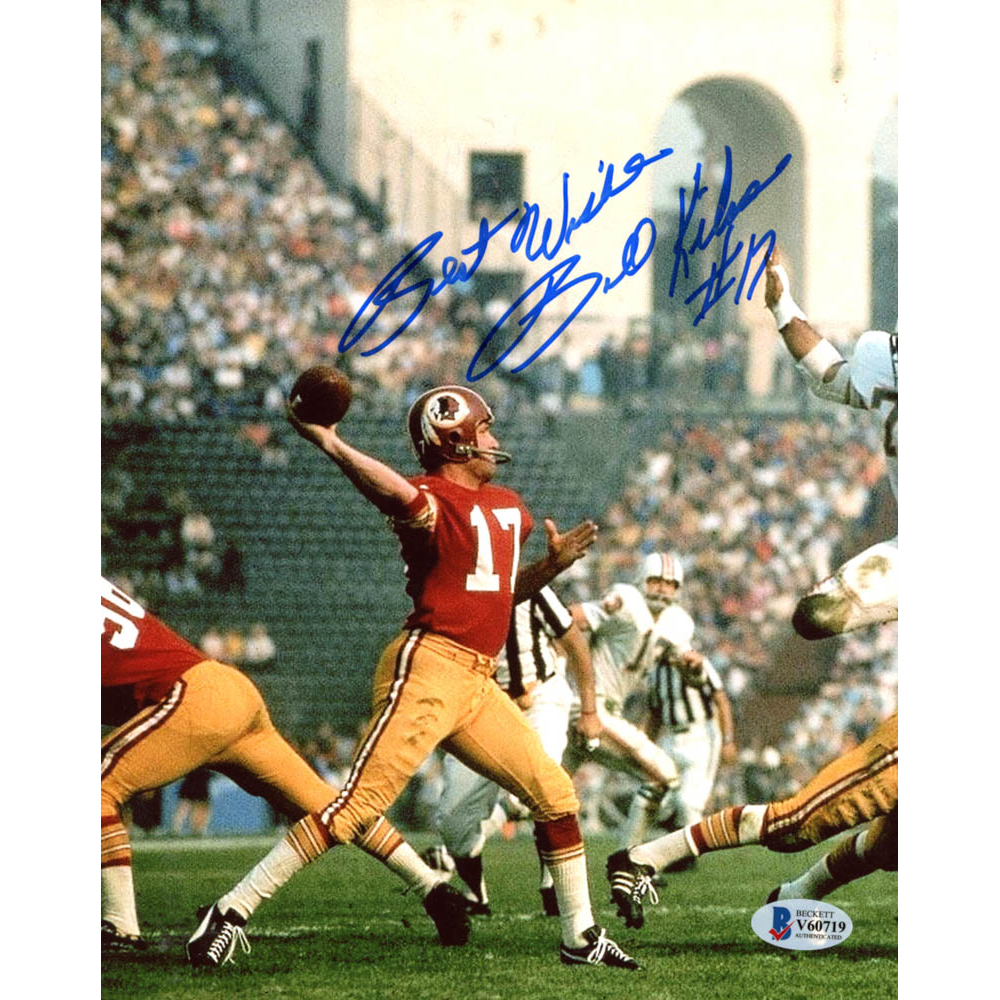 Billy Kilmer Signed Redskins 8x10 Photo Inscribed "Best Wishes ...