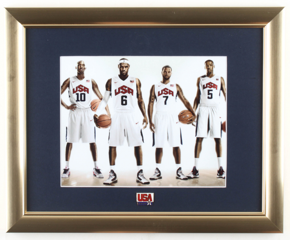 Kobe Bryant, LeBron James, Deron Williams & Kevin Durant Team USA 13x16 ...