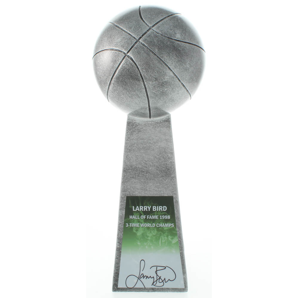 Larry Bird Signed Hall of Fame 14” Championship Basketball Trophy ...