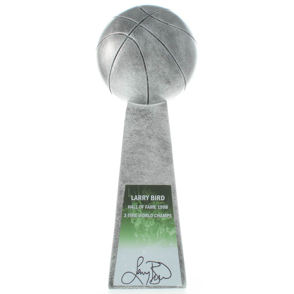 Larry Bird Signed Hall of Fame 14” Championship Basketball Trophy ...