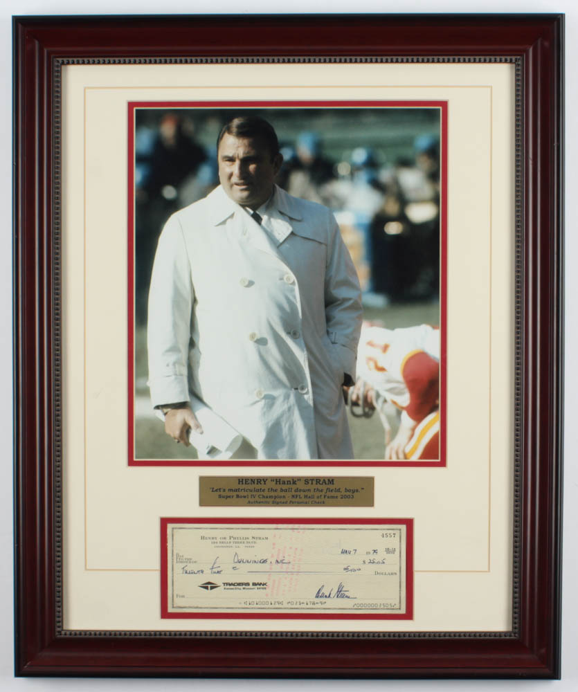 Henry "Hank" Stram 19x22.5 Custom Framed Photo Display with Authentic ...