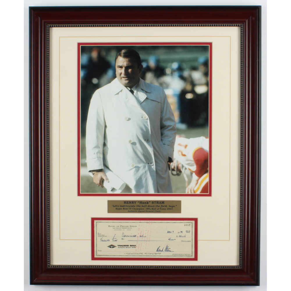Henry "Hank" Stram 19x22.5 Custom Framed Photo Display with Authentic ...