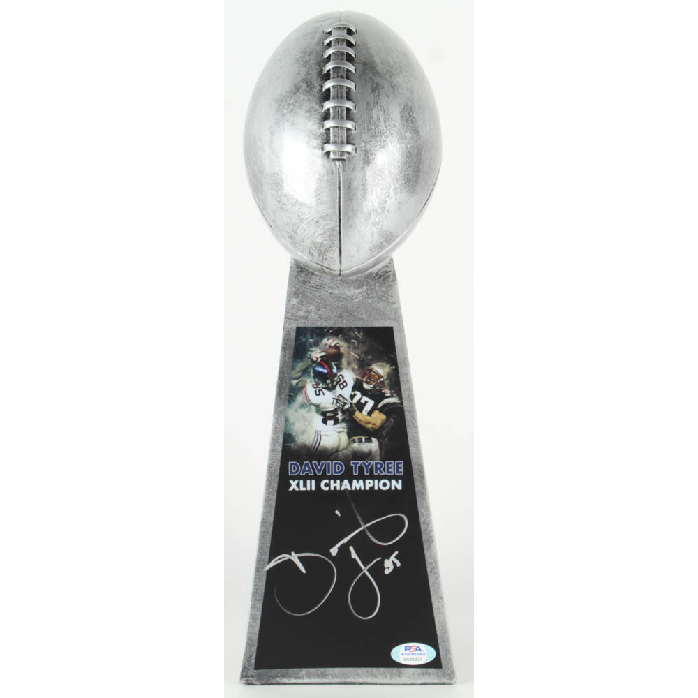 David Tyree Signed 15" Football Championship Trophy (PSA COA ...