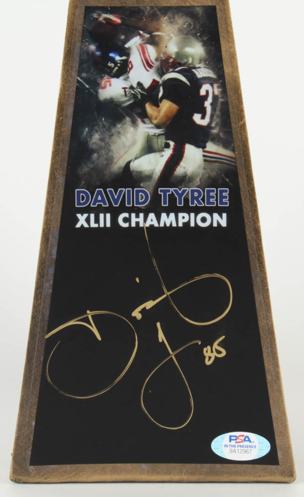 David Tyree Signed 15" Gold Football Championship Trophy (PSA COA ...