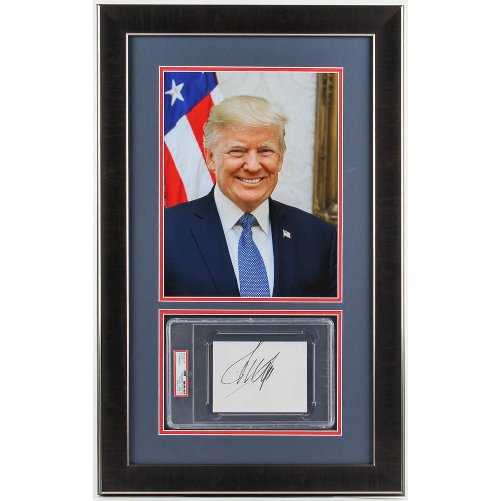 Donald Trump Signed 18.5x29.5 Custom Framed Cut Display (PSA ...