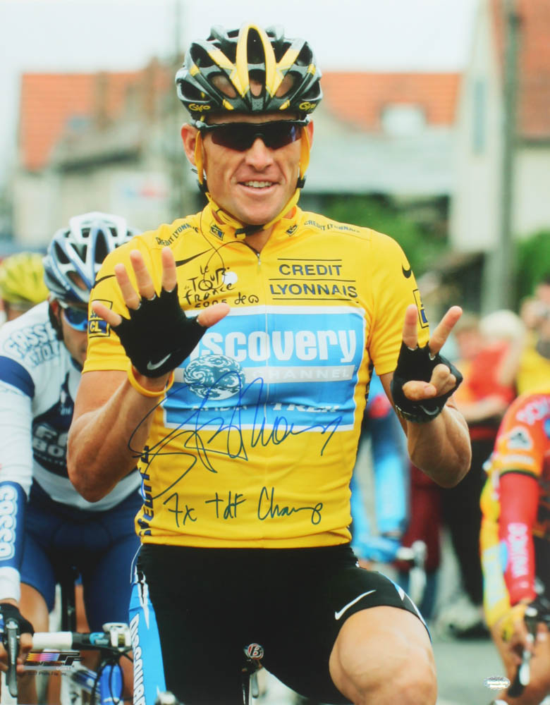 Lance Armstrong Signed 16x20 Photo Inscribed "7x TDF Champ" (Schwartz ...