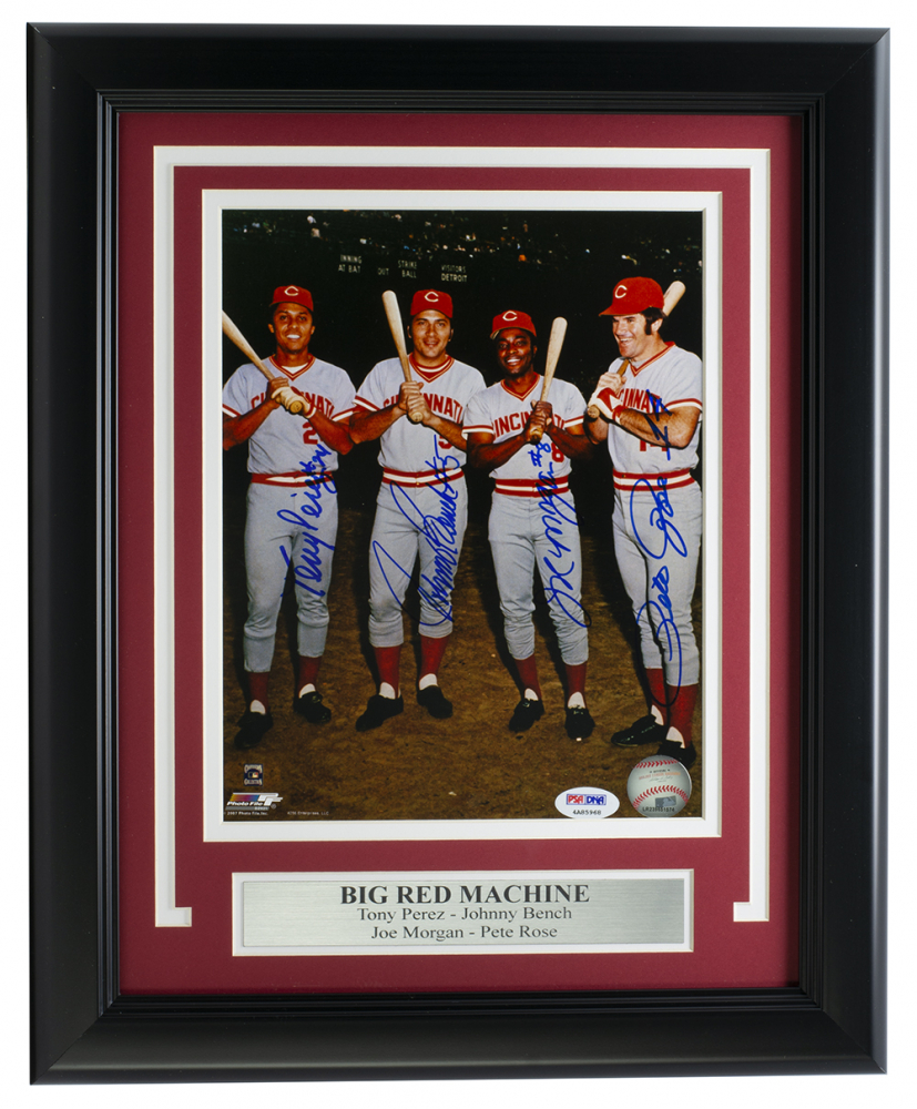 Reds "Big Red Machine" 11x14 Custom Framed Photo Display Signed By (4 ...