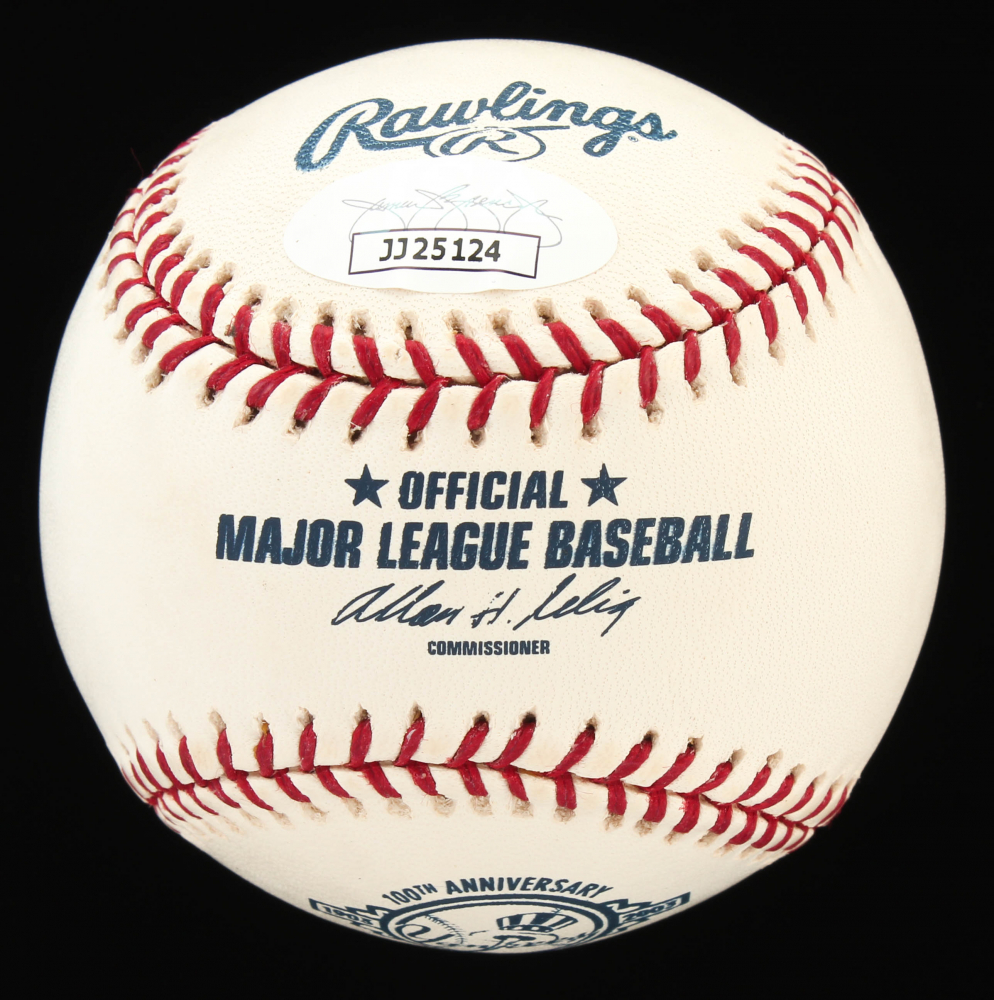 Charlie Silvera Signed OML Yankees 100th Anniversary Baseball Inscribed ...