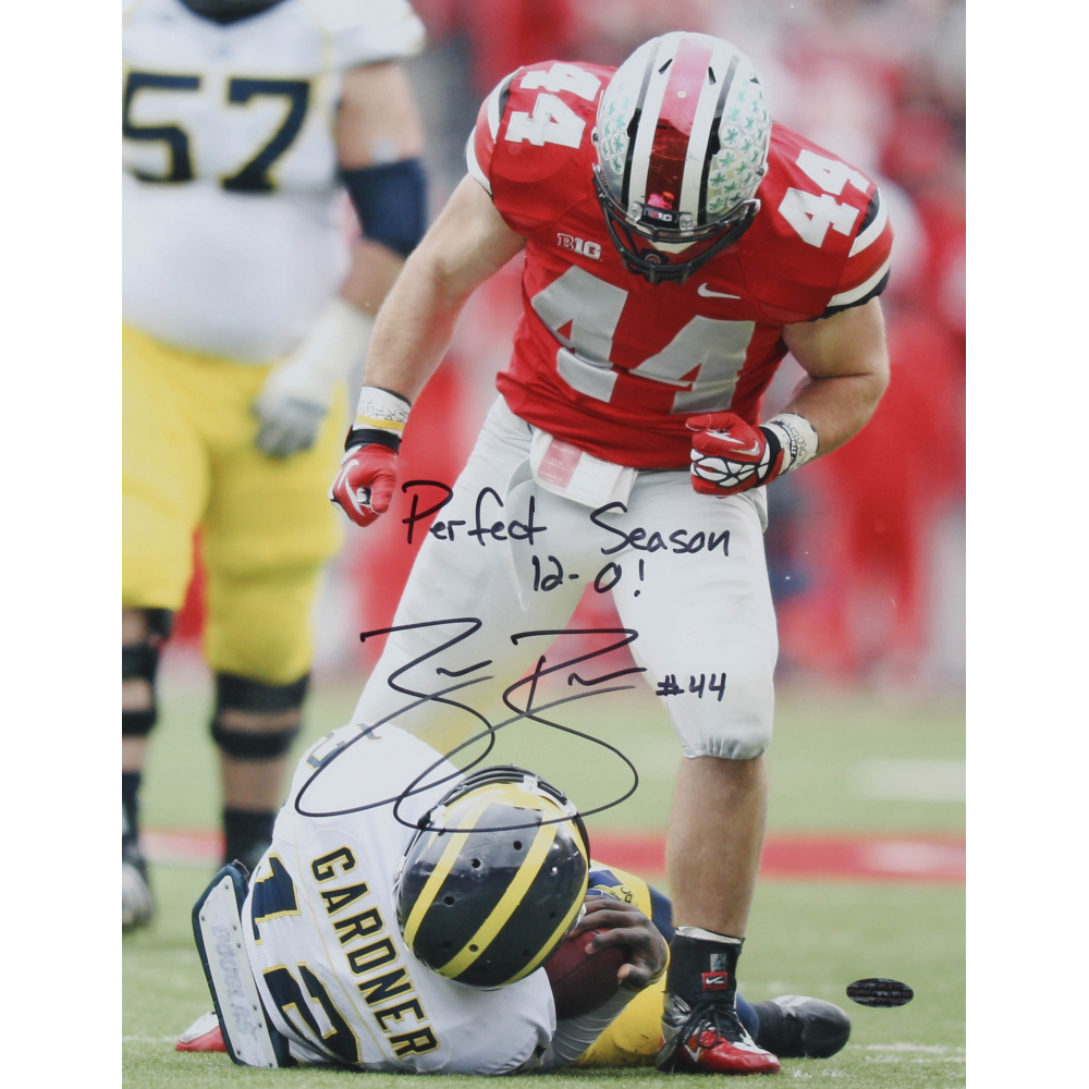 Zach Boren Signed Ohio State Buckeyes 11x14 Photo Inscribed "Perfect ...