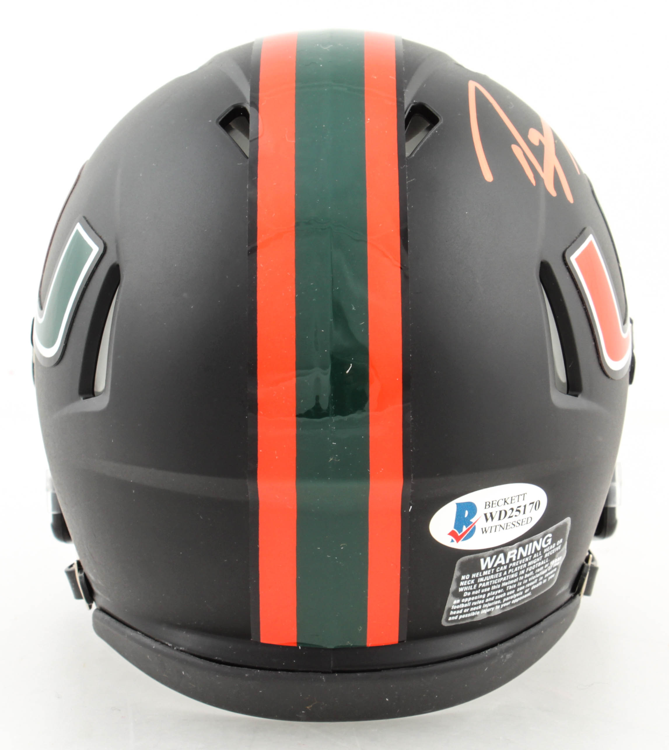 Ray Lewis Signed Miami Hurricanes Speed Mini Helmet (Beckett COA ...