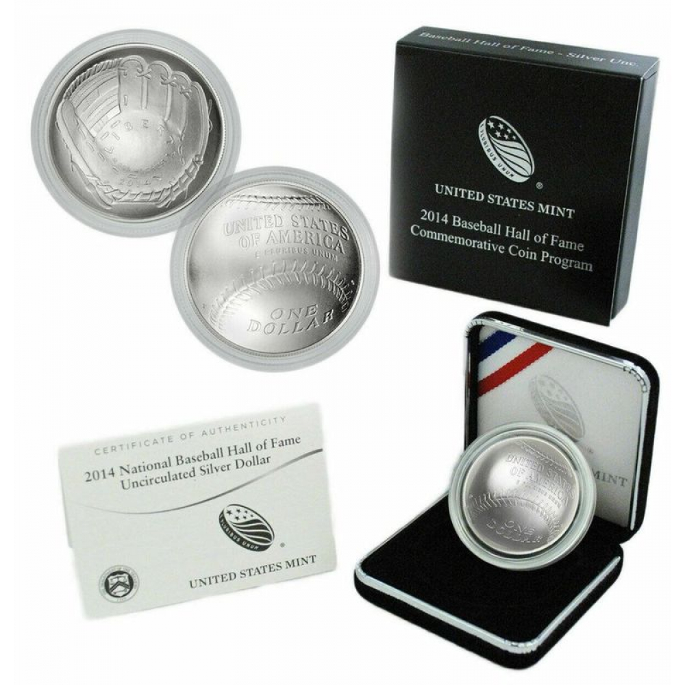 2014 P National Baseball Hall of Fame Commemorative 1 oz. .999 Silver ...