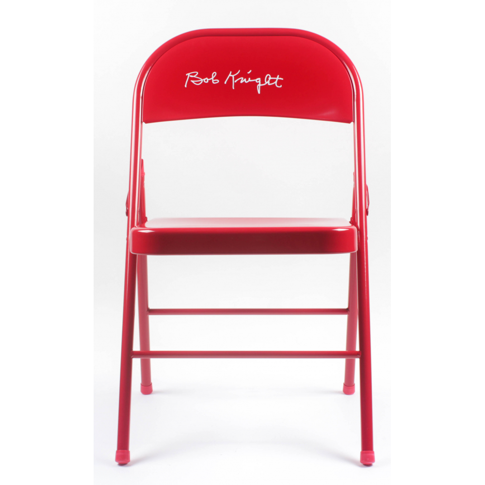 Bobby Knight Signed Red Metal Folding Chair (Schwartz Sports COA ...