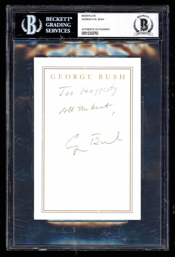 George H. W. Bush Signed 4x6 Cut Inscribed "All the Best" (BGS ...