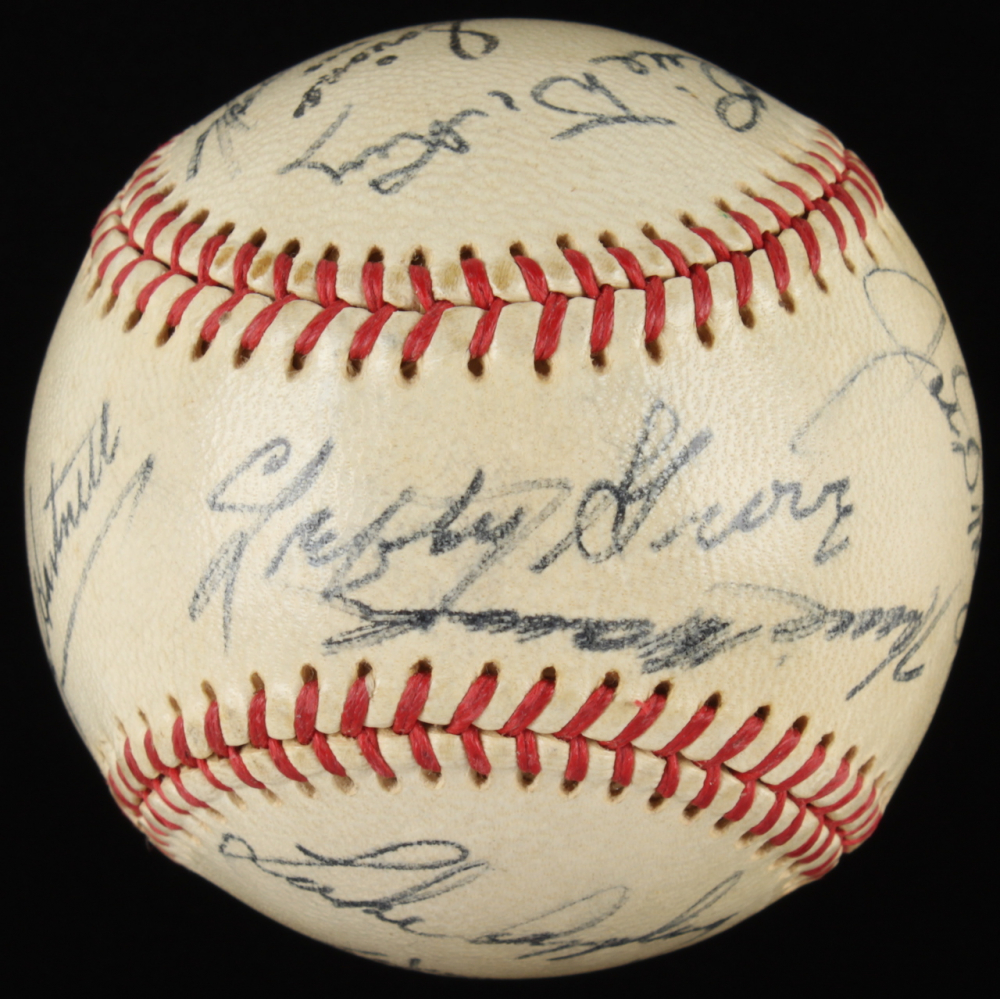 Baseball Signed by (10) with Joe DiMaggio, Lefty Grove, Dizzy Dean ...