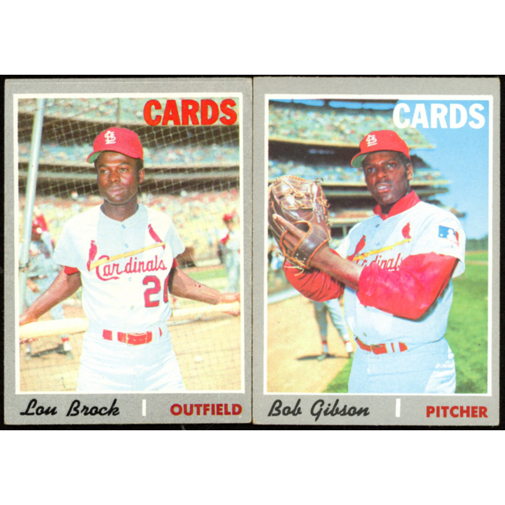 Lot of (2) Cardinals Baseball Cards with Lou Brock 1970 Topps #330 ...