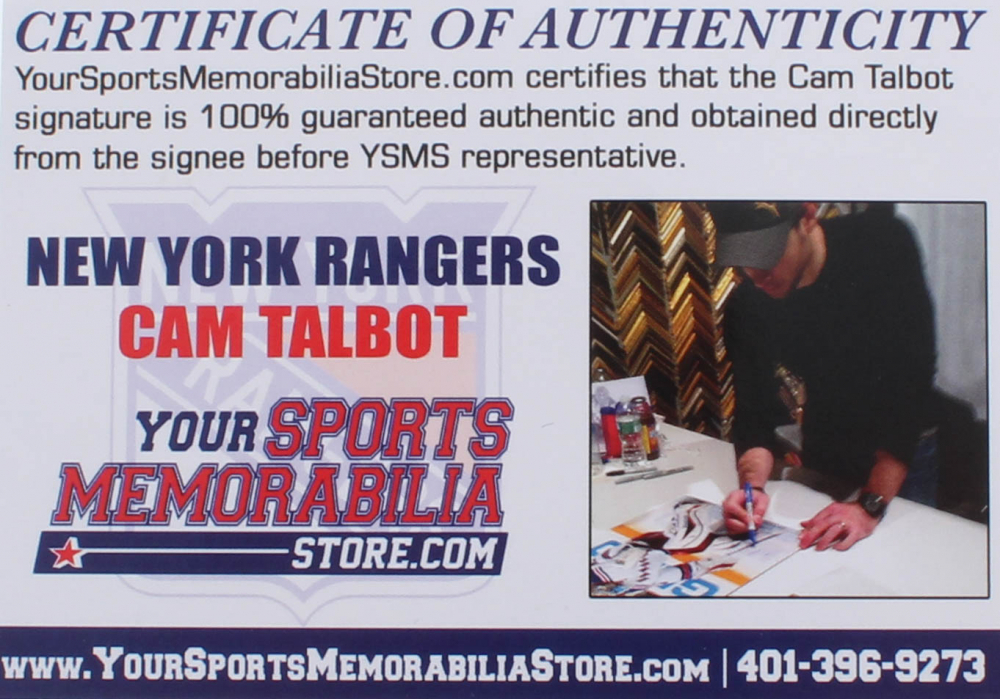 Cam Talbot Signed Rangers 8x10 Photo (Talbot COA) | Pristine Auction