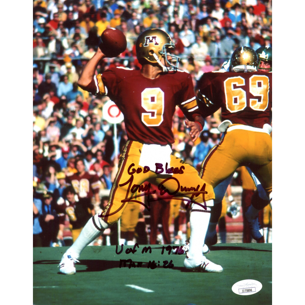 Tony Dungy Signed Minnesota Golden Gophers 8x10 Photo Inscribed "God ...