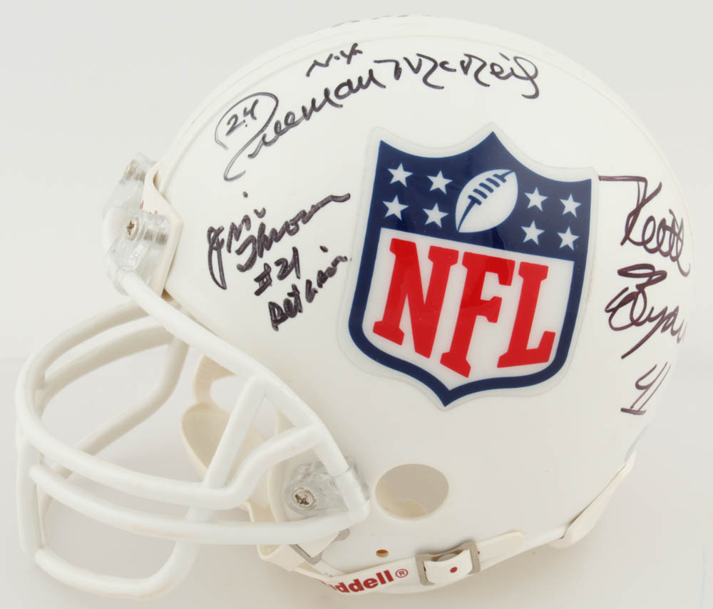 NFL Logo Mini Helmet Signed by (6) with Keith Byars, Freeman McNeil ...