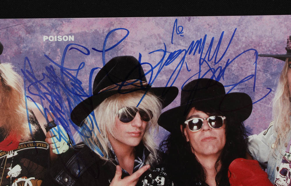 Bret Michaels, C.C. DeVille & Rikki Rockett Signed Poison 8.5x11 Magazine Page (PSA LOA ...
