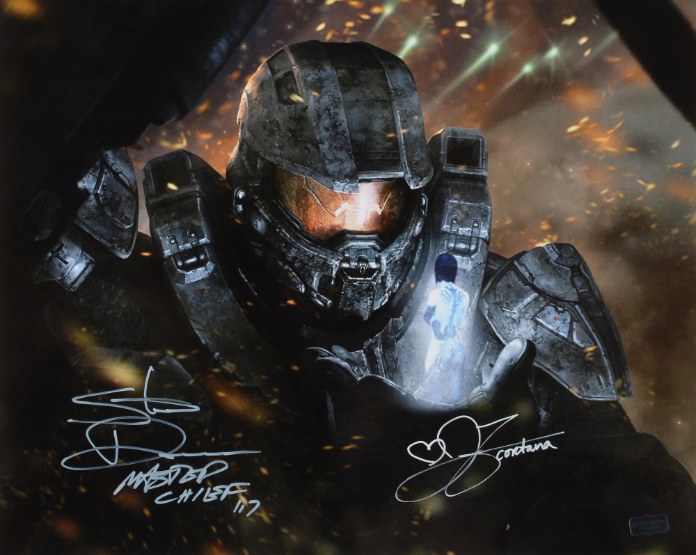 Steve Downes & Jen Taylor Signed "Halo" 16x20 Photo Inscribed "Master ...