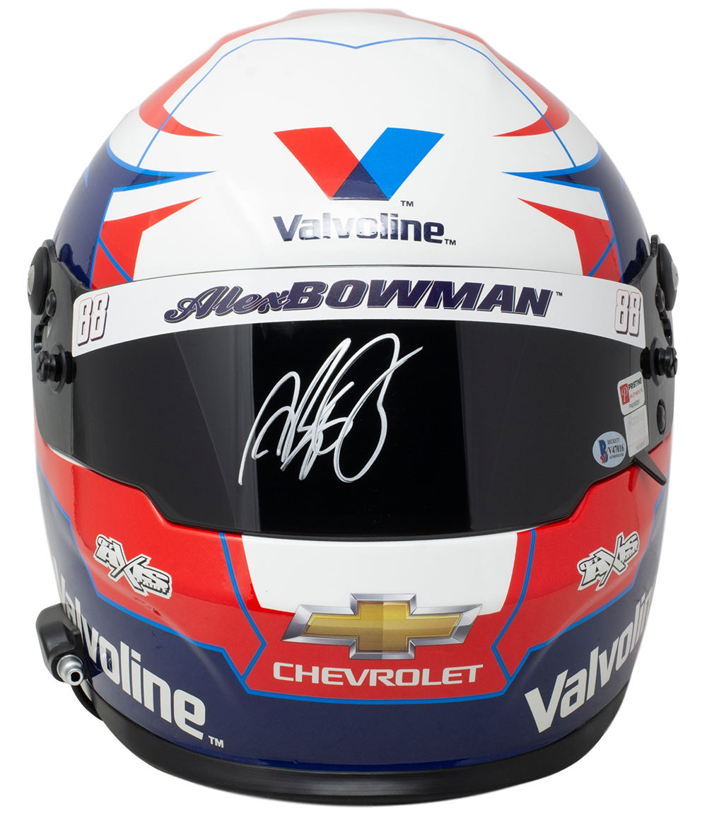 Alex Bowman Signed NASCAR Valvoline Full-Size Helmet (Beckett, Hendrick ...
