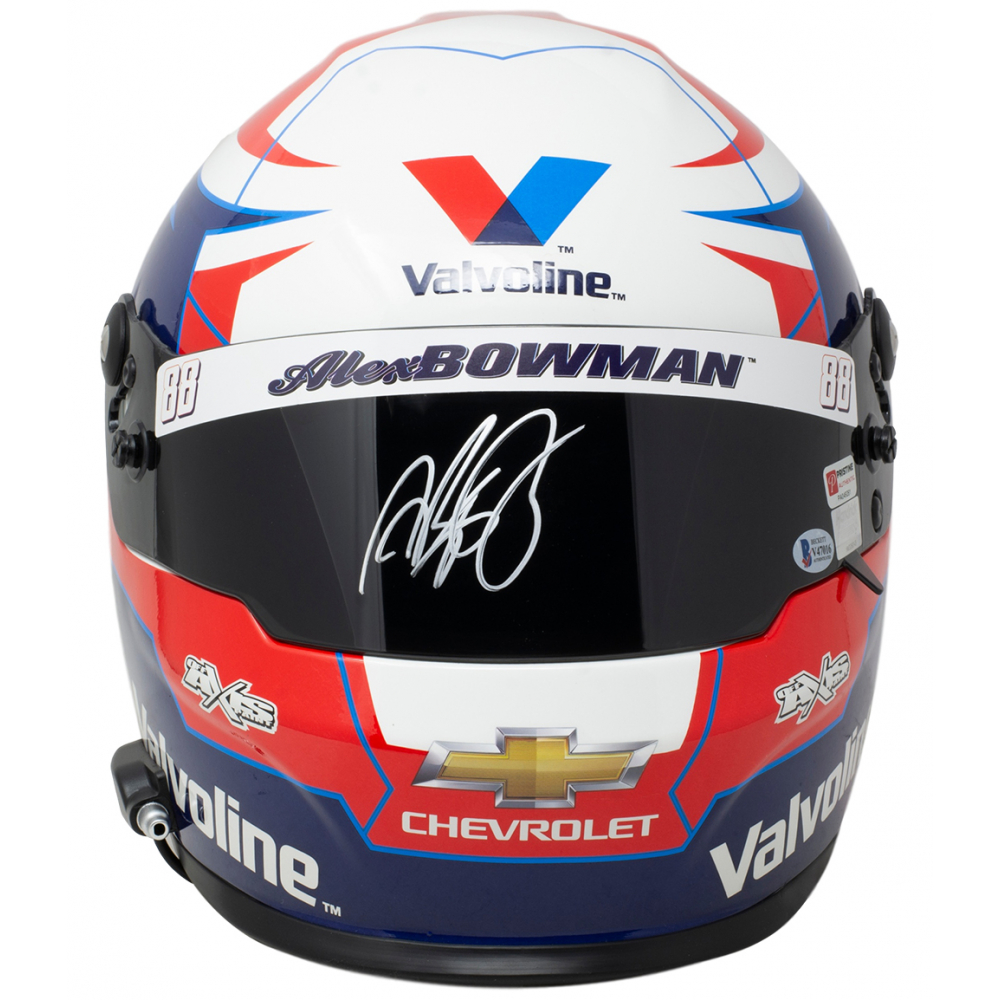 Alex Bowman Signed NASCAR Valvoline Full-Size Helmet (Beckett, Hendrick ...