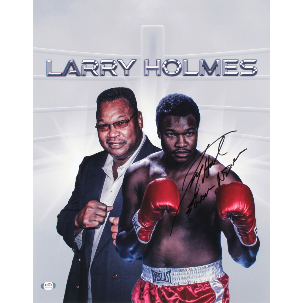 Larry Holmes Signed 16x20 Photo Inscribed "Easton Assasin" (PSA COA ...