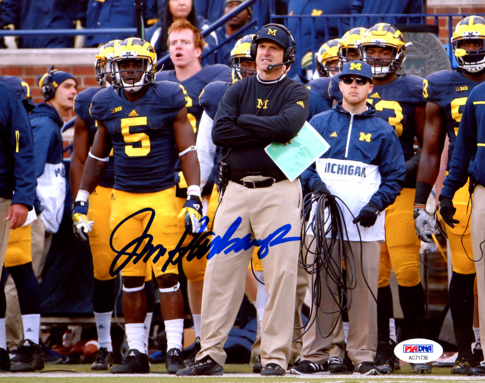 Jim Harbaugh Signed Michigan Wolverines 8x10 Photo (PSA COA) | Pristine ...