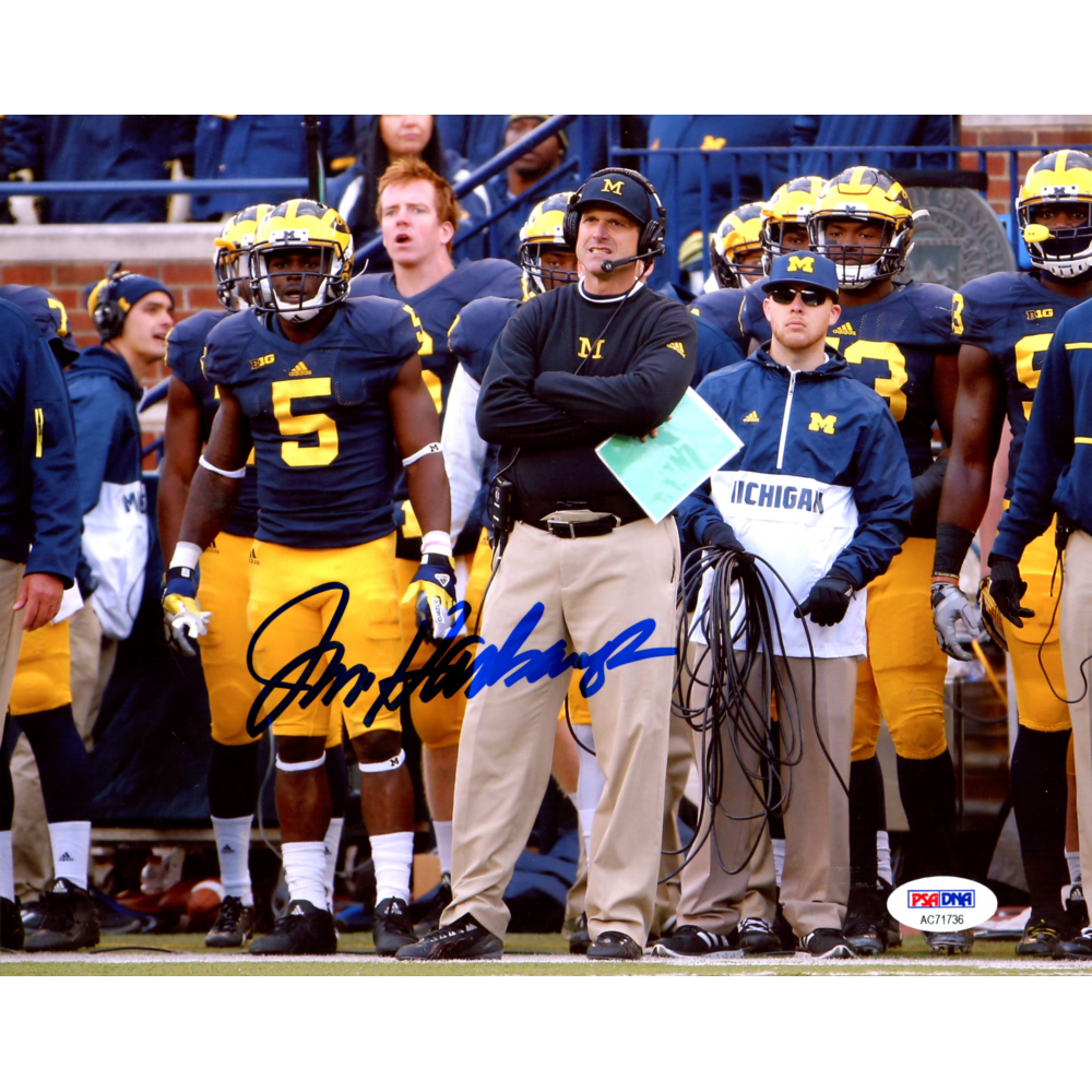 Jim Harbaugh Signed Michigan Wolverines 8x10 Photo (PSA COA) | Pristine ...