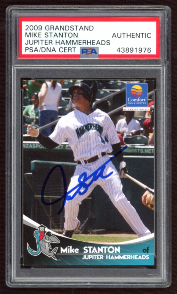 Mike Stanton Signed 2009 Jupiter Hammerheads Grandstand #26 (PSA ...