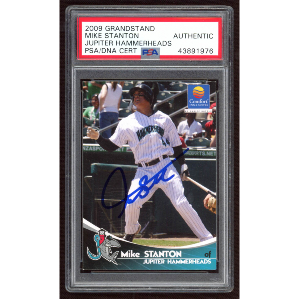 Mike Stanton Signed 2009 Jupiter Hammerheads Grandstand #26 (PSA ...