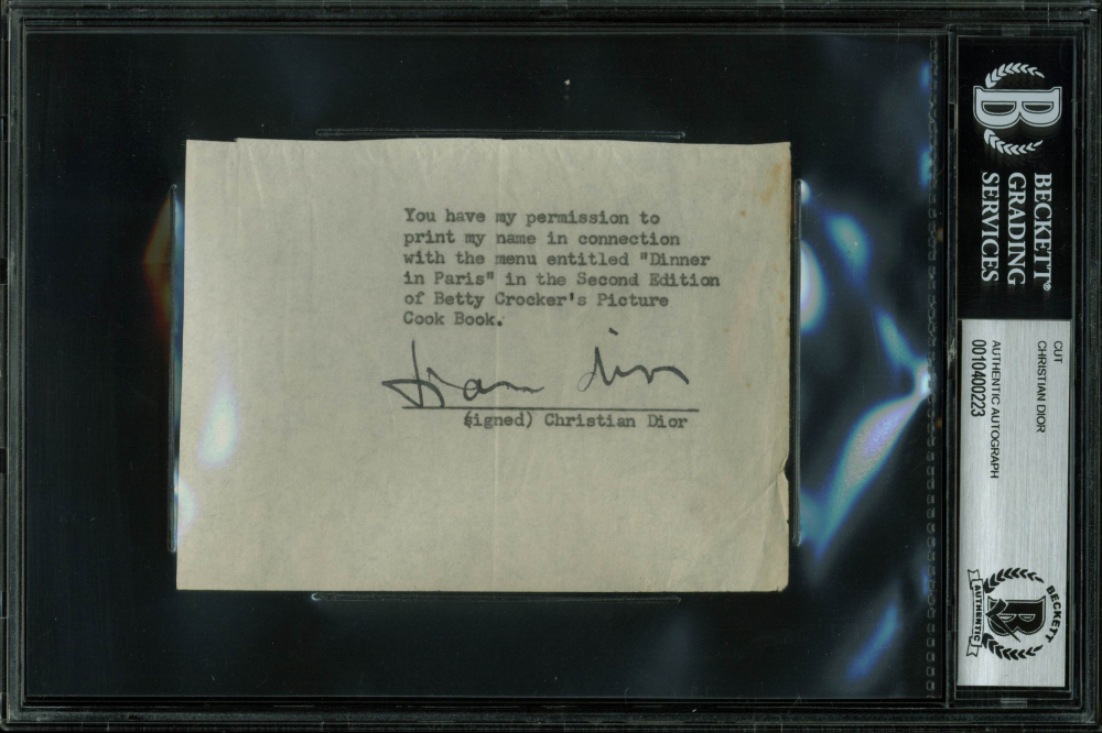 Christian Dior Signed 3.75x6.5 Cut (BAS Encapsulated) | Pristine Auction