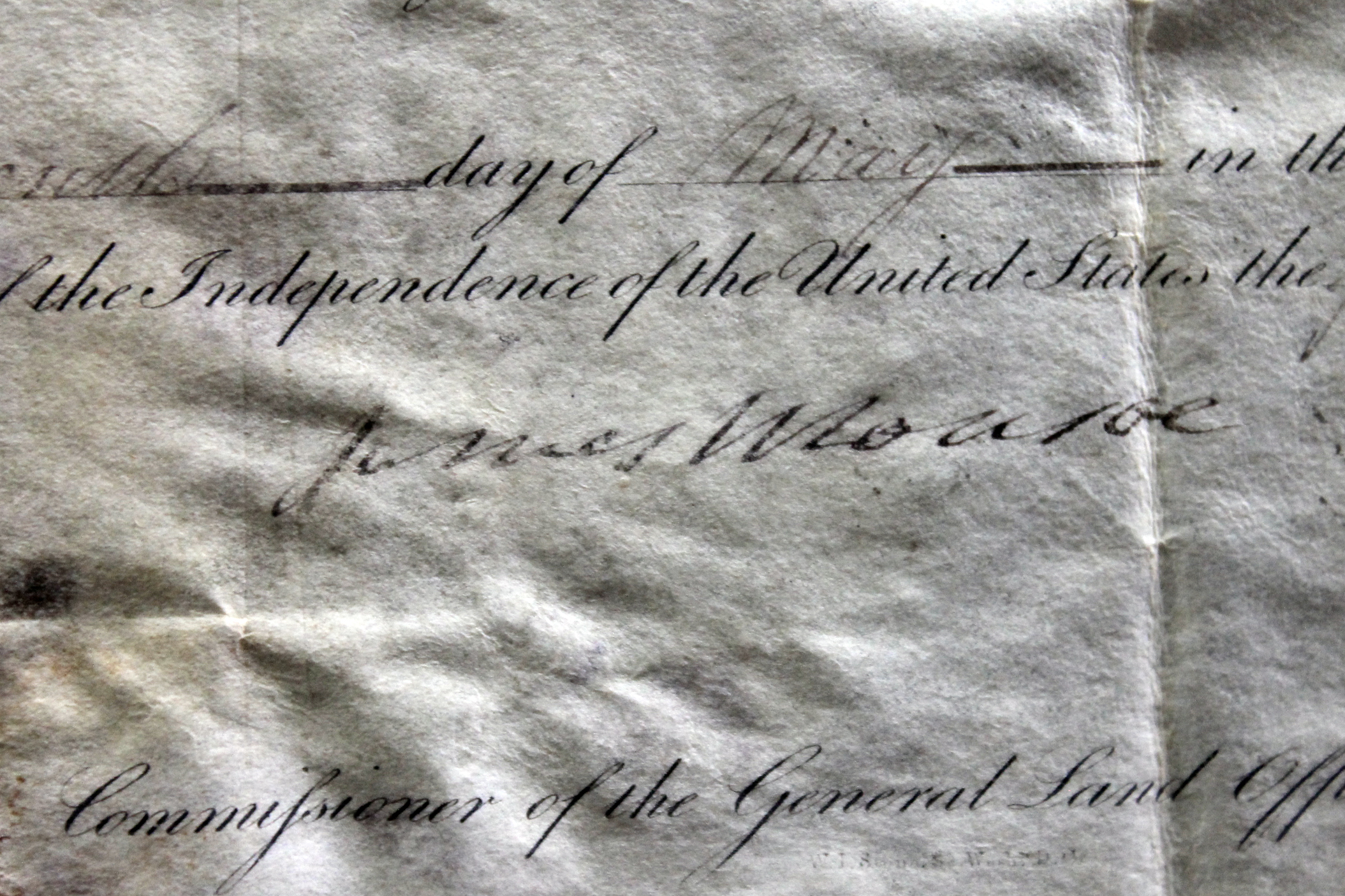 James Monroe Signed 1823 Land Grant Document (Beckett LOA) | Pristine ...