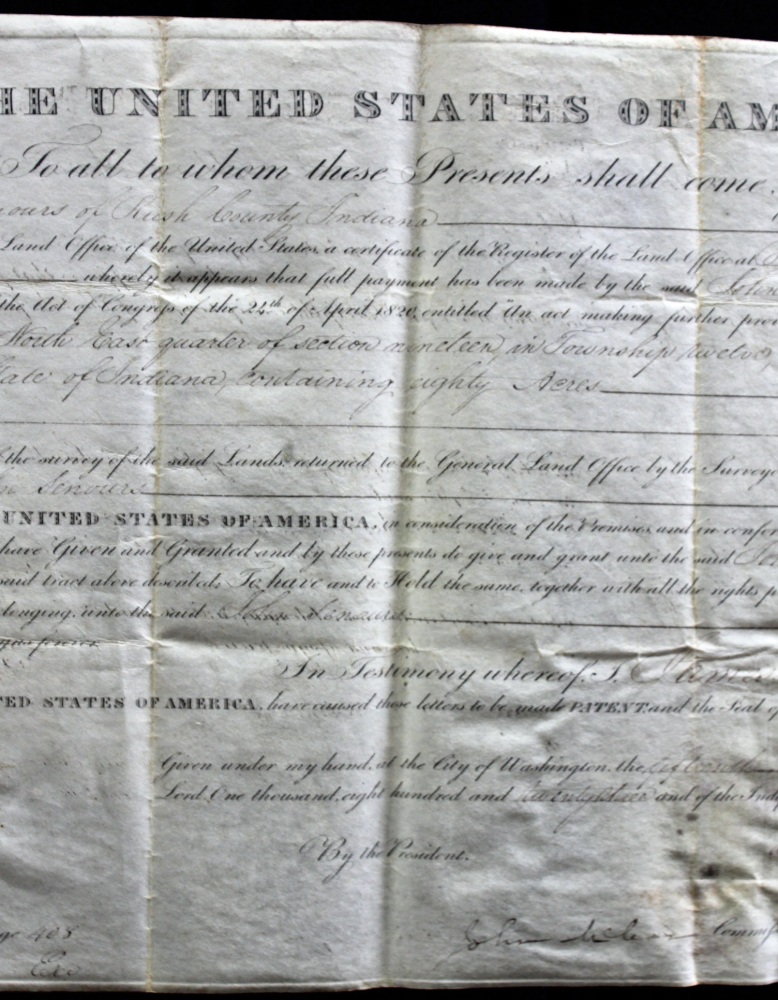 James Monroe Signed 1823 Land Grant Document (Beckett LOA) | Pristine ...