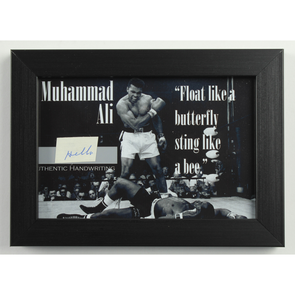 Muhammad Ali 5x7 Custom Framed Display with (1) Hand-Written Word (JSA ...