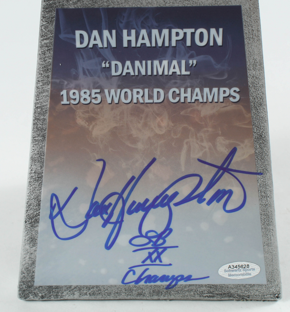 Dan Hampton Signed 15” Lombardi Football Championship Trophy Inscribed ...