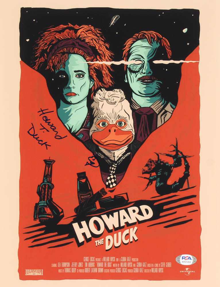 Ed Gale Signed "Howard the Duck" 11x14 Photo Inscribed "Howard T. Duck ...